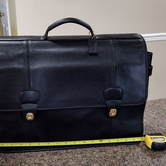 Coach | Bags | Coach Black Saddle Leather Briefcase | Poshmark